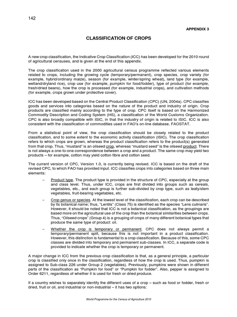 Classification of Crops FAO PDF | PDF | Vegetables | Berry