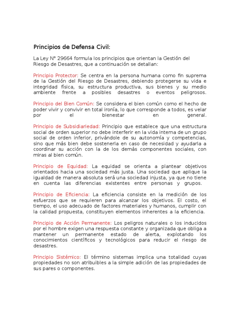 Principios de Defensa Civil | PDF | Bien común | Sociedad