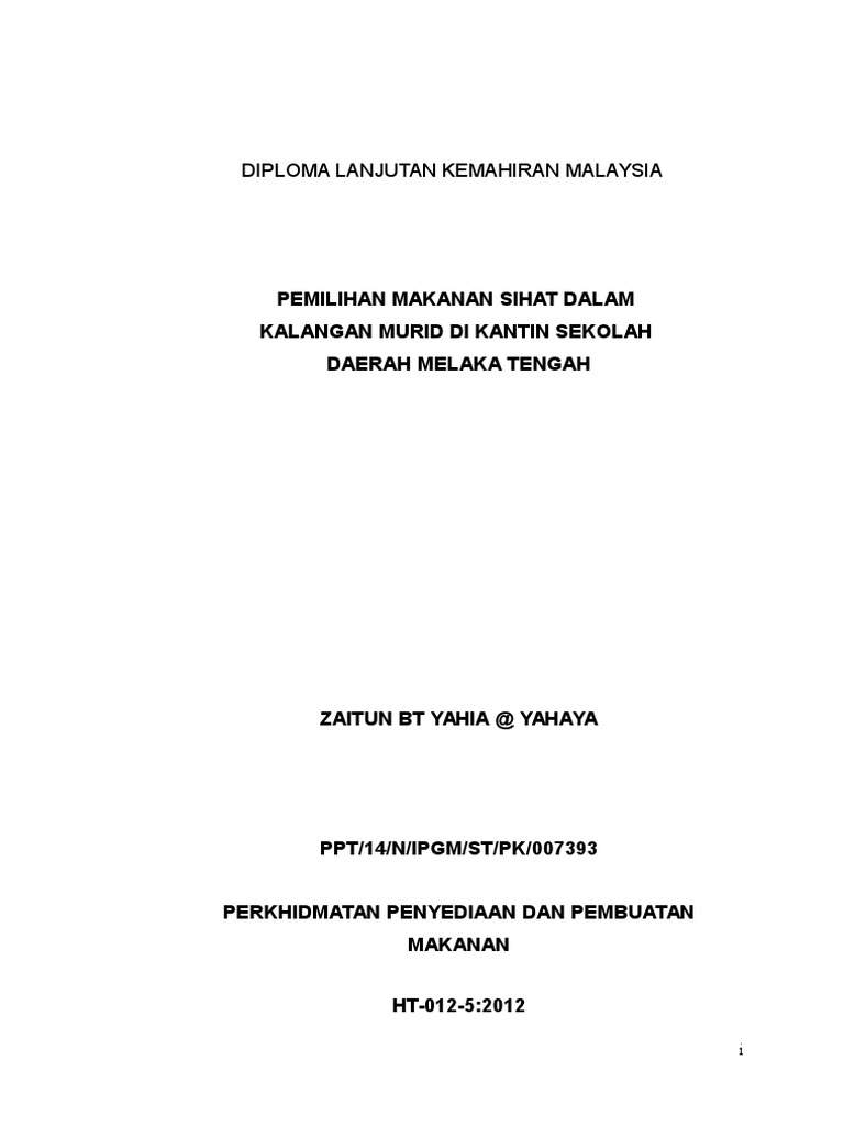 Isi Kandungan LPKT Projek Part 1 12.05.2016 | PDF
