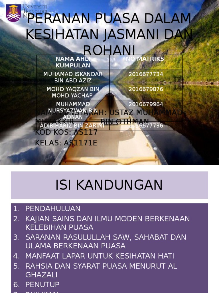 Peranan Puasa Dalam Kesihatan Jasmani Dan Rohani | PDF