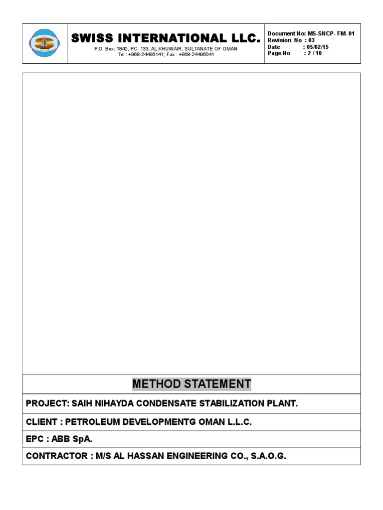 Cementitious Fireproofing Method Statement | PDF | Building Engineering ...