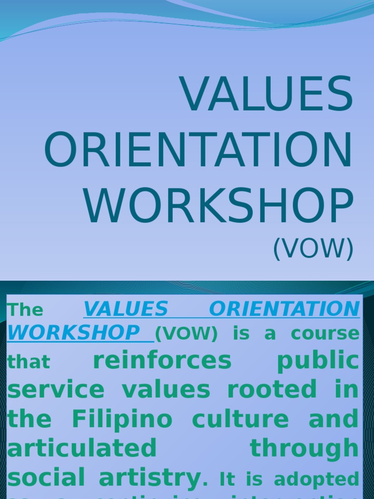 Values Orientation Workshop | Self | Emergence | Free 30-day Trial | Scribd