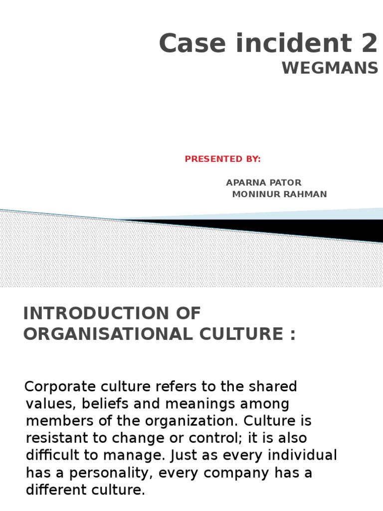 Wegmans Case Study on Strong Organizational Culture | PDF ...