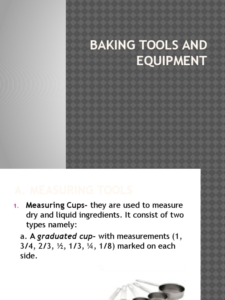 Baking Tools and Equipment | PDF | Baking | Mixer (Cooking)