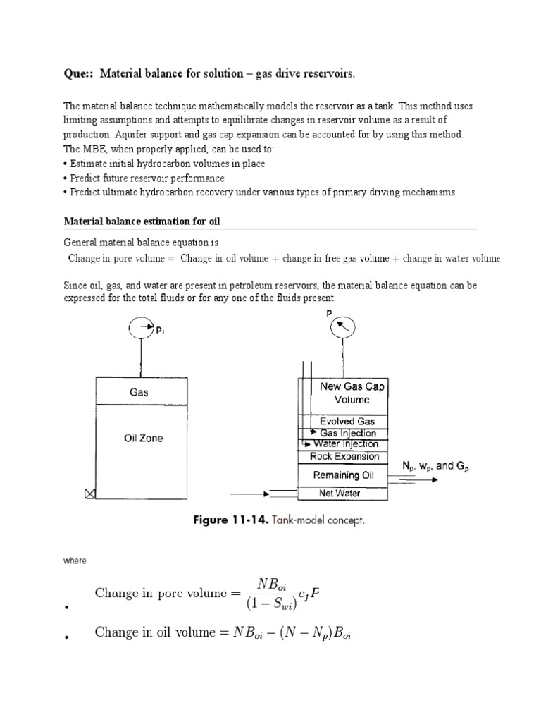 Material Balance Estimation For Oil | PDF | Petroleum Reservoir | Gases