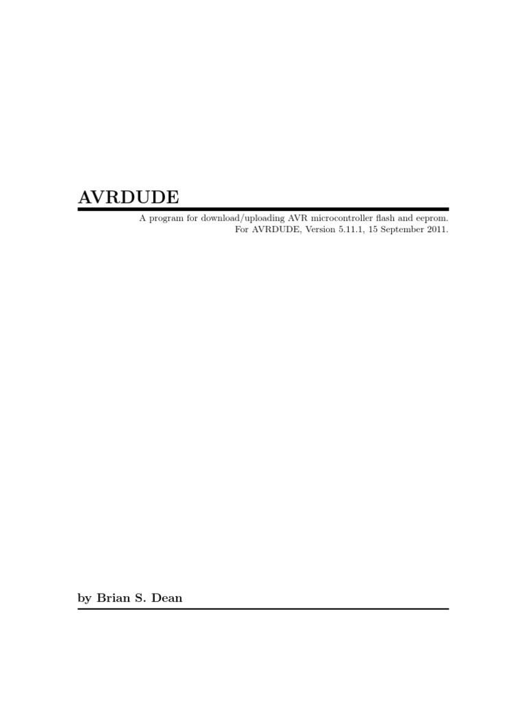 Avrdude-Doc-5 11 1 PDF | PDF | Flash Memory | Port (Computer Networking)
