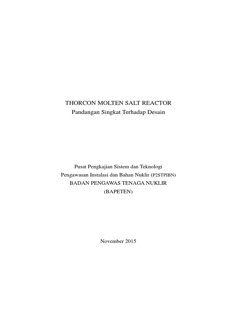 ThorCon MSR Pandangan Singkat Terhadap Desain | PDF | Griya & Taman ...