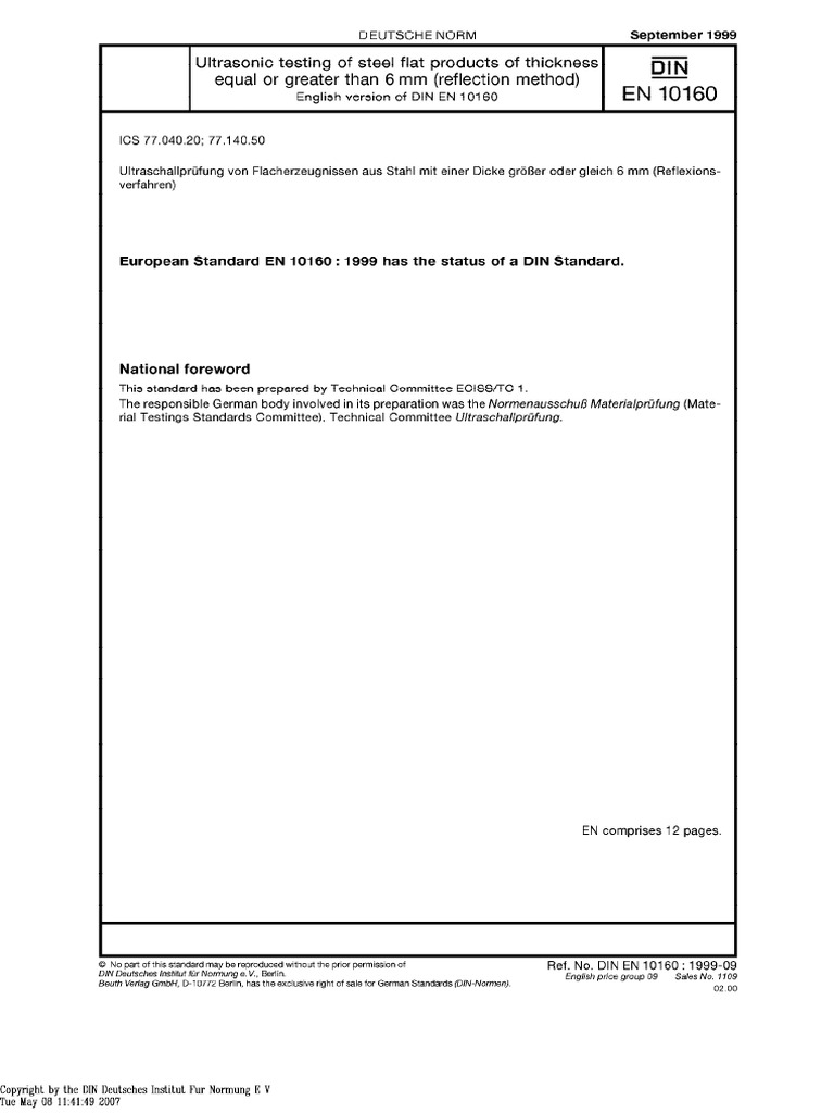 Din en 10160 PDF | PDF