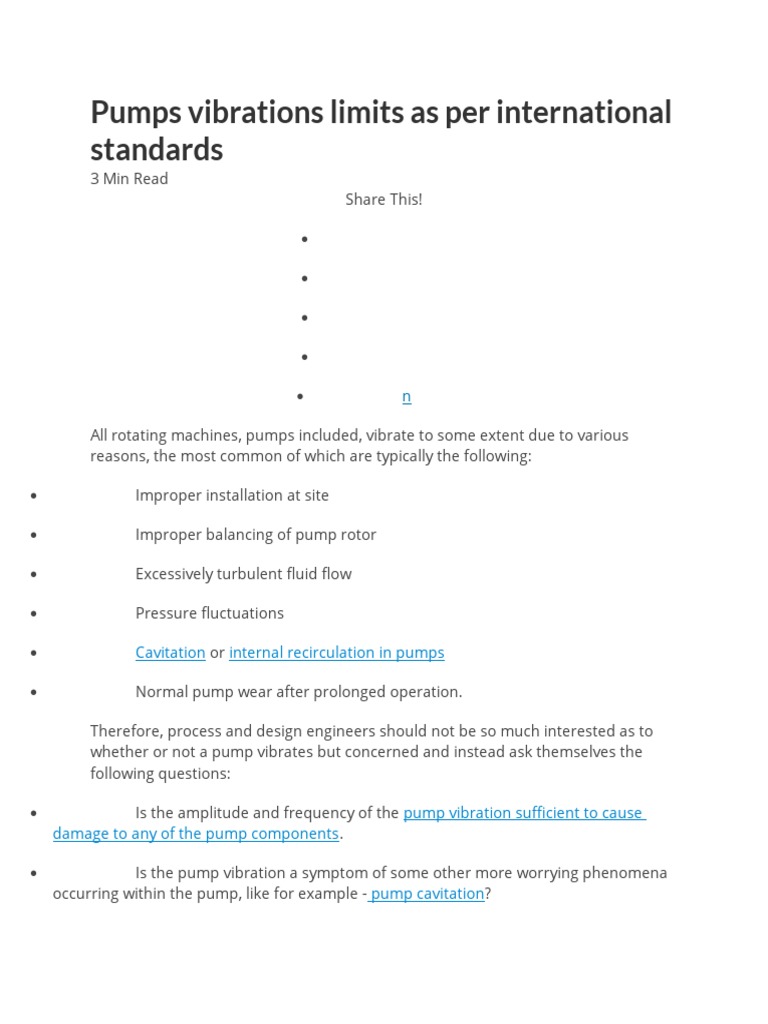 Pump Vibration Monitoring Instruments | PDF | Pump | Bearing (Mechanical)