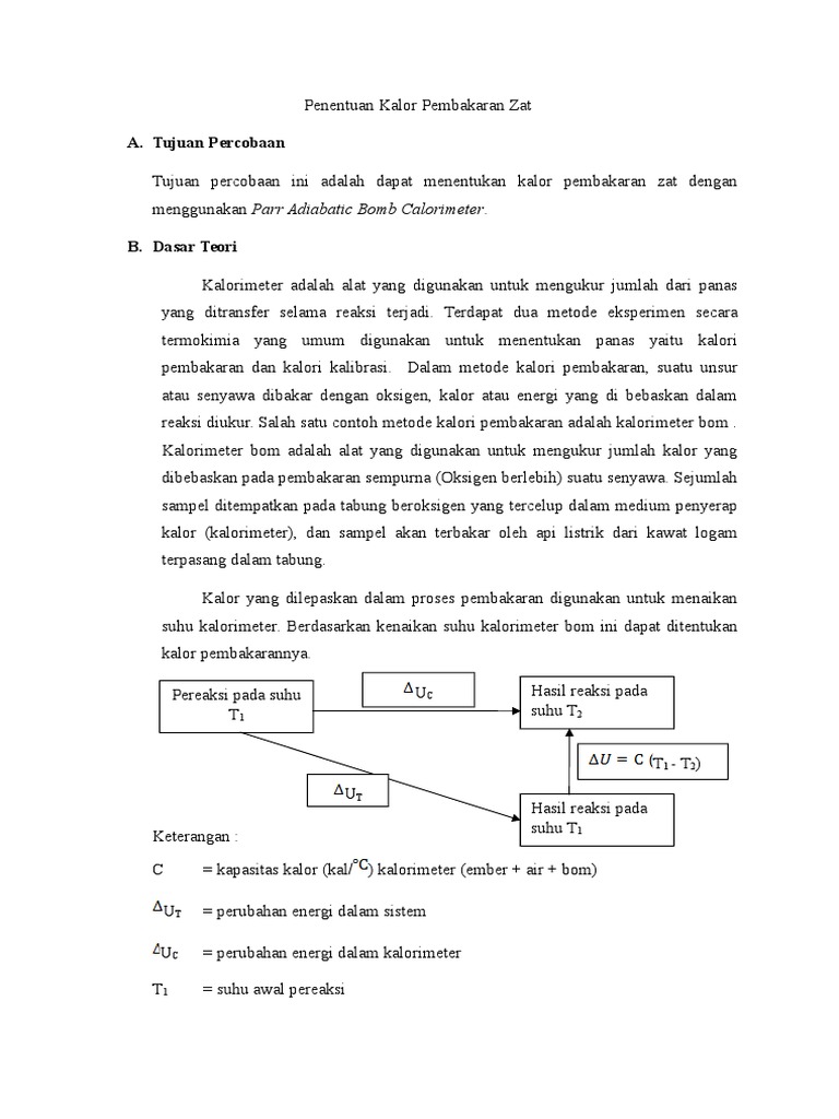 Laporan Penentuan Kalor Pembakaran Zat Print | PDF