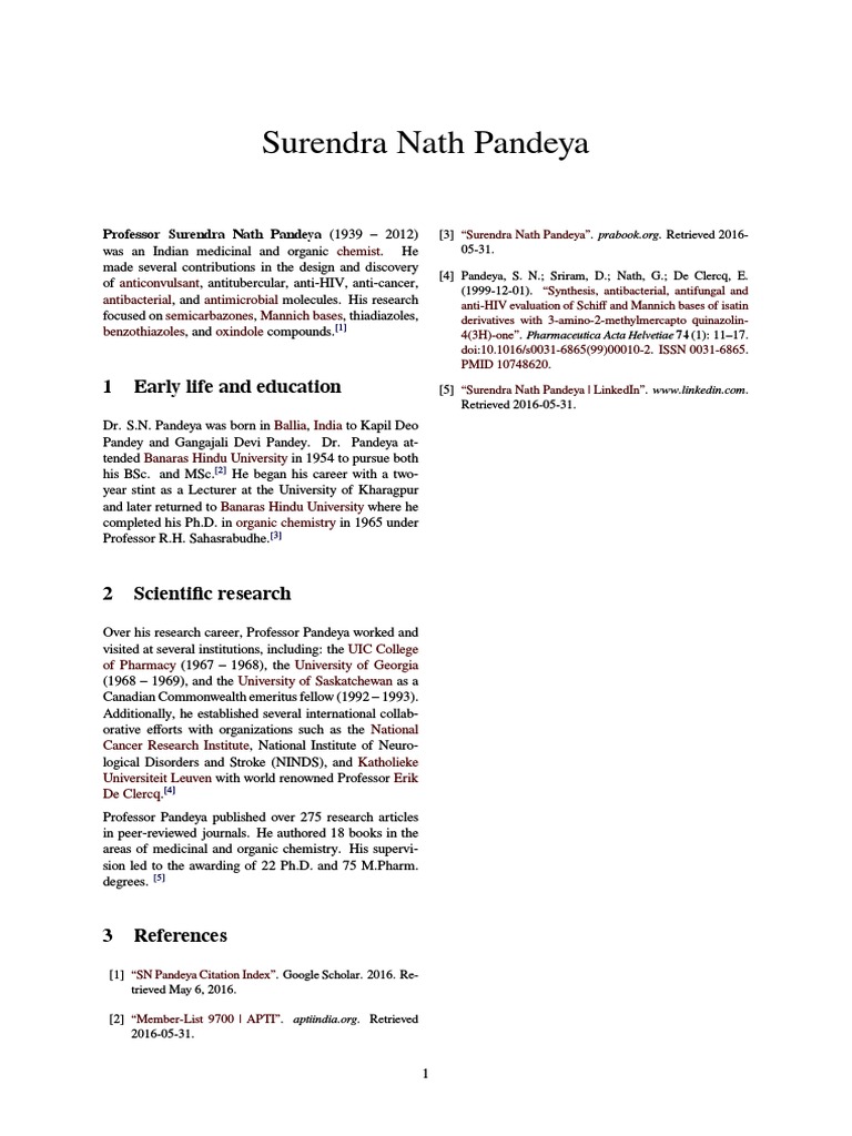 Surendra Nath Pandeya | PDF