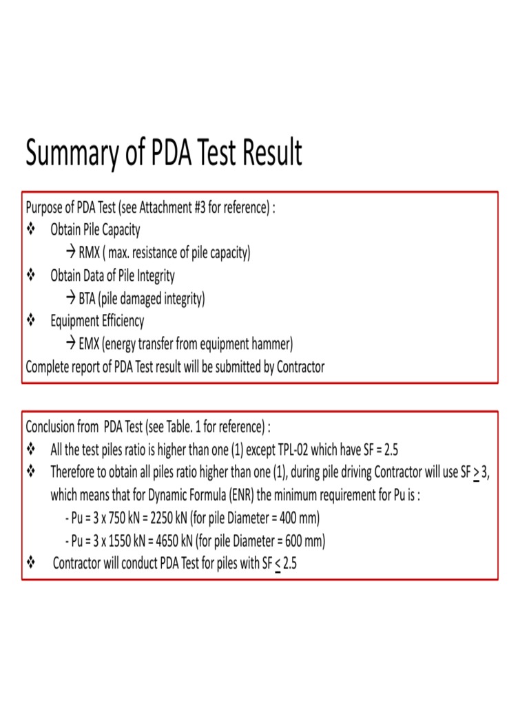 Summary of PDA Test Result | PDF | Deep Foundation | Economic Sectors