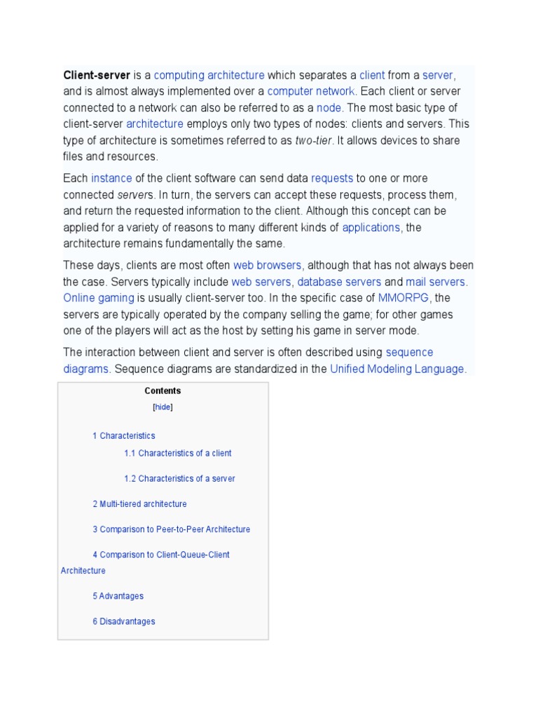 Client Server Technical Documentation | PDF | Client–Server Model | Web ...