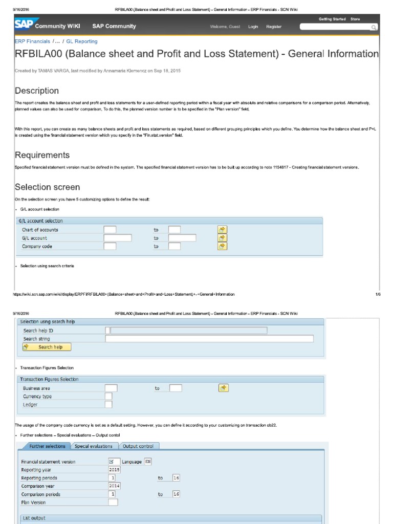 RFBILA00 - FSV - (Balance Sheet and Profit and PDF | PDF