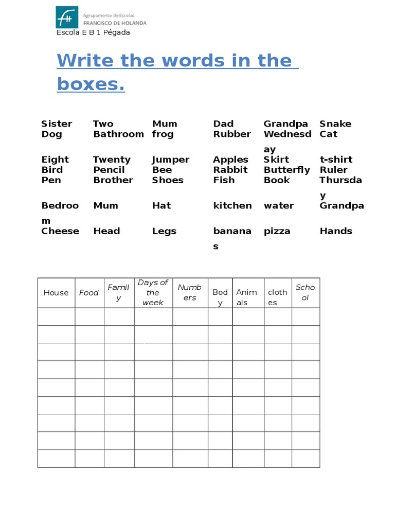Revision 3rd Year Word Categorization | PDF