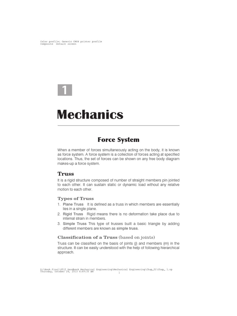 Mechanics: Force System | PDF | Rotation Around A Fixed Axis | Torque