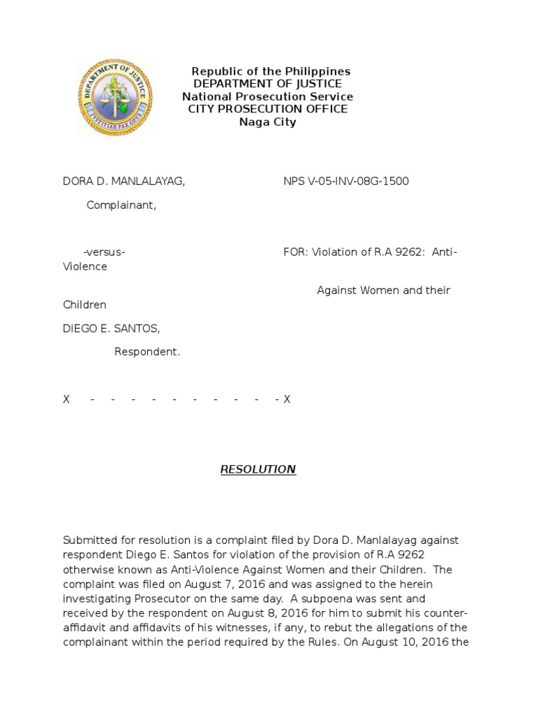 reso-vawc | Violence Against Women | Violence