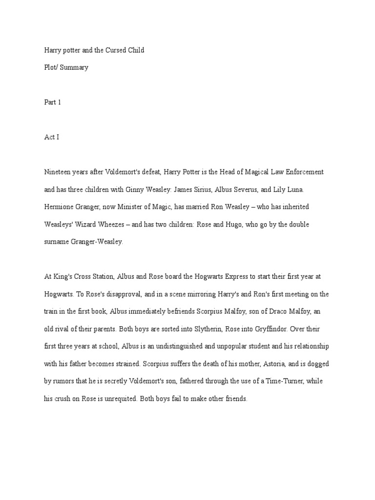 Harry Potter and The Cursed Child | PDF | Fantasy Novels | Elements Of ...