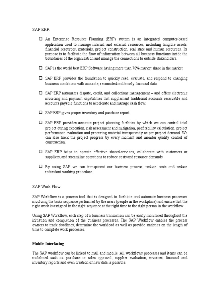 Sap Erp | PDF | Business Process | Enterprise Resource Planning