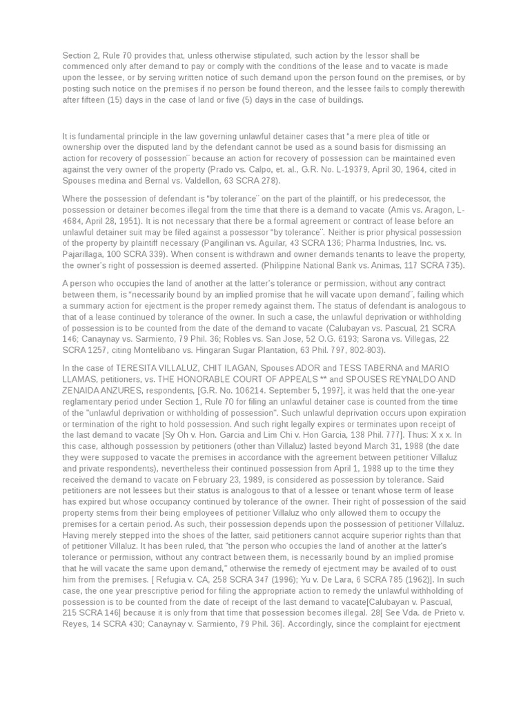 Ejectment | PDF | Eviction | Lease