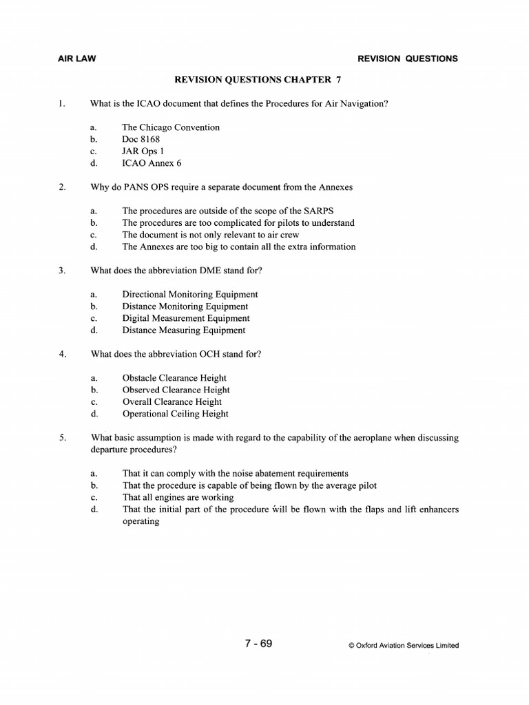 Revision Question Chapter 7 PDF Instrument Flight Rules Visual