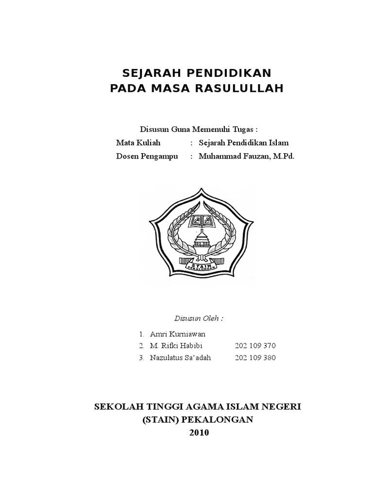 PENDIDIKAN_ISLAM_MASA_RASULULLAH | PDF
