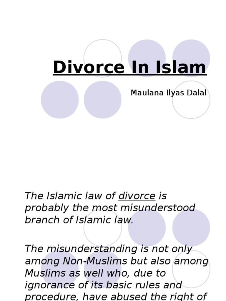 Divorce in Islam: Maulana Ilyas Dalal | PDF | Child Custody | Wife