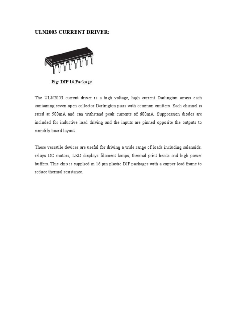 Uln Driver | PDF | Relay | Components