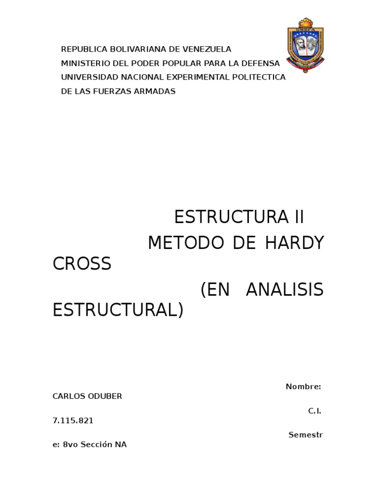 Metodo de Hardy Cross | PDF | Ingeniería estructural | Ingeniería mecánica
