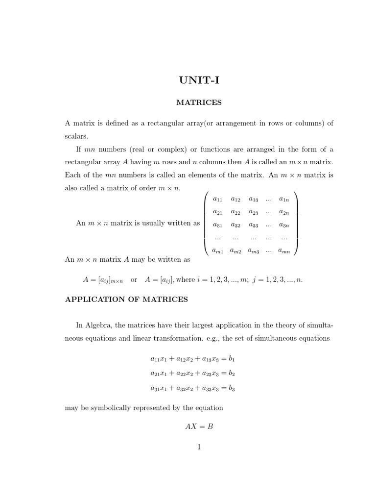 Matrix Notes PDF | PDF | Eigenvalues And Eigenvectors | Matrix ...