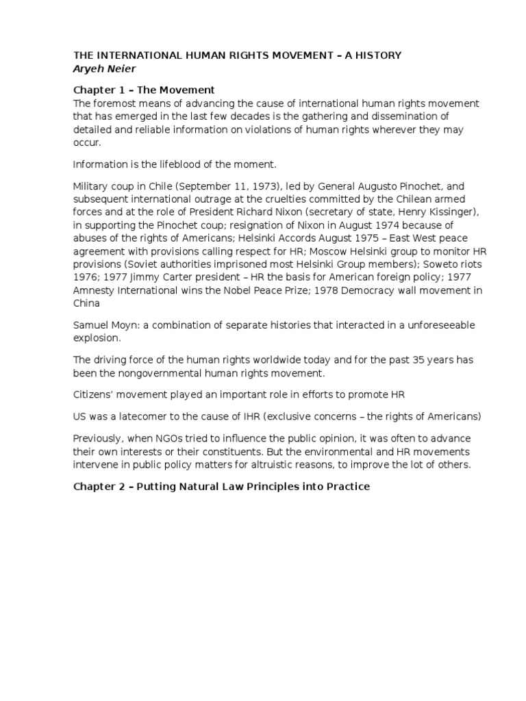 Aryeh Neier - The International Human Rights Movement | PDF