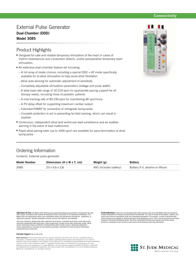 External Pulse Generator: Product Highlights | PDF | Cardiac Arrhythmia ...