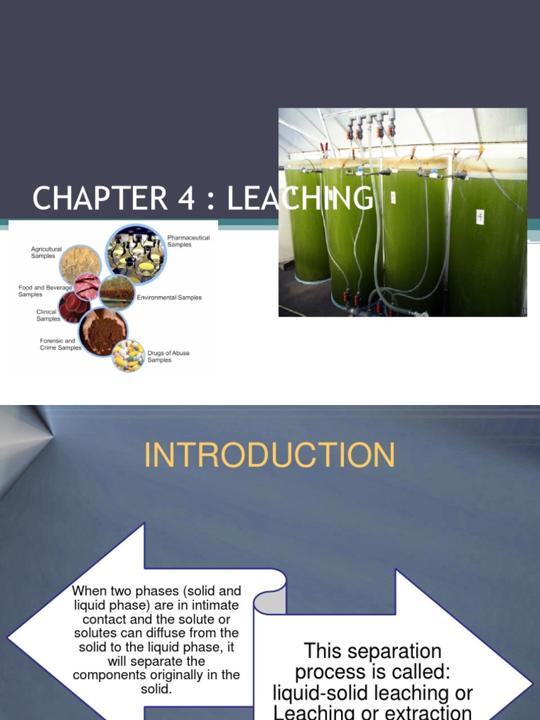 Chapter 4 Leaching | PDF | Chemical Process Engineering | Condensed Matter