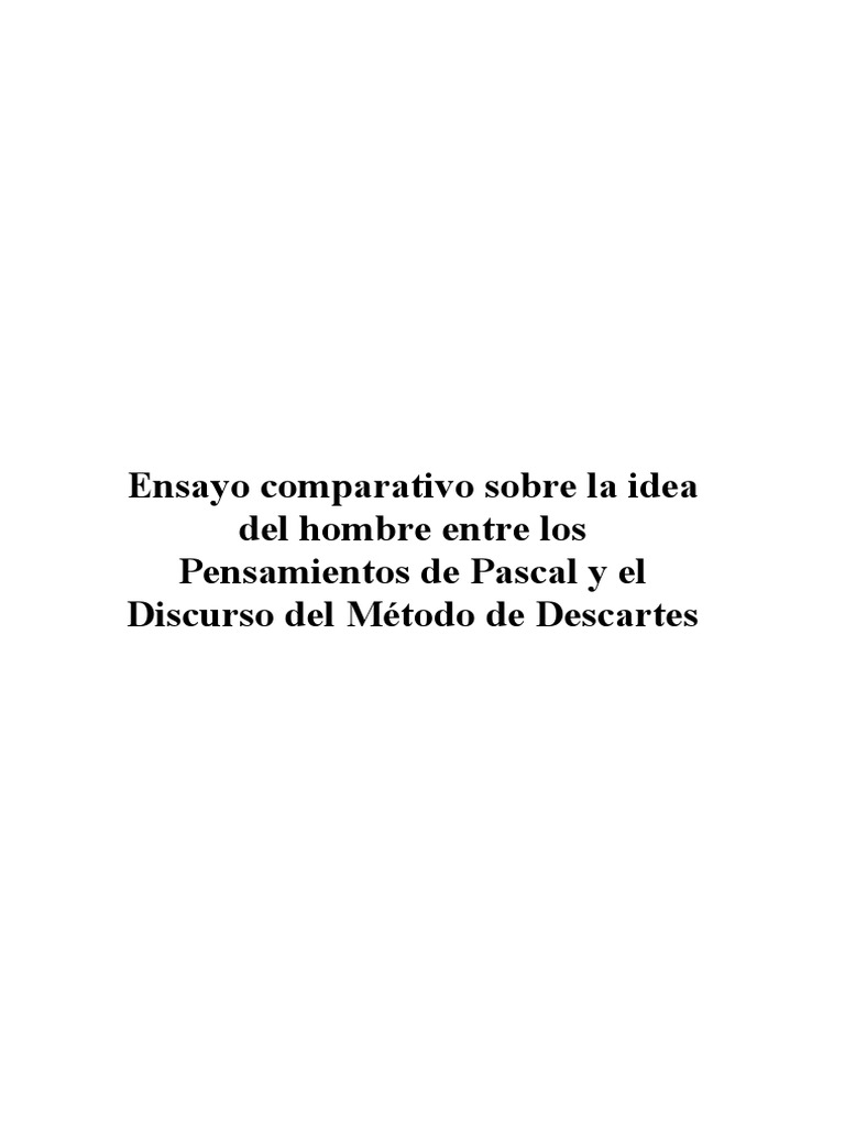 Pascal Vs Descartes | PDF | René Descartes | Razón