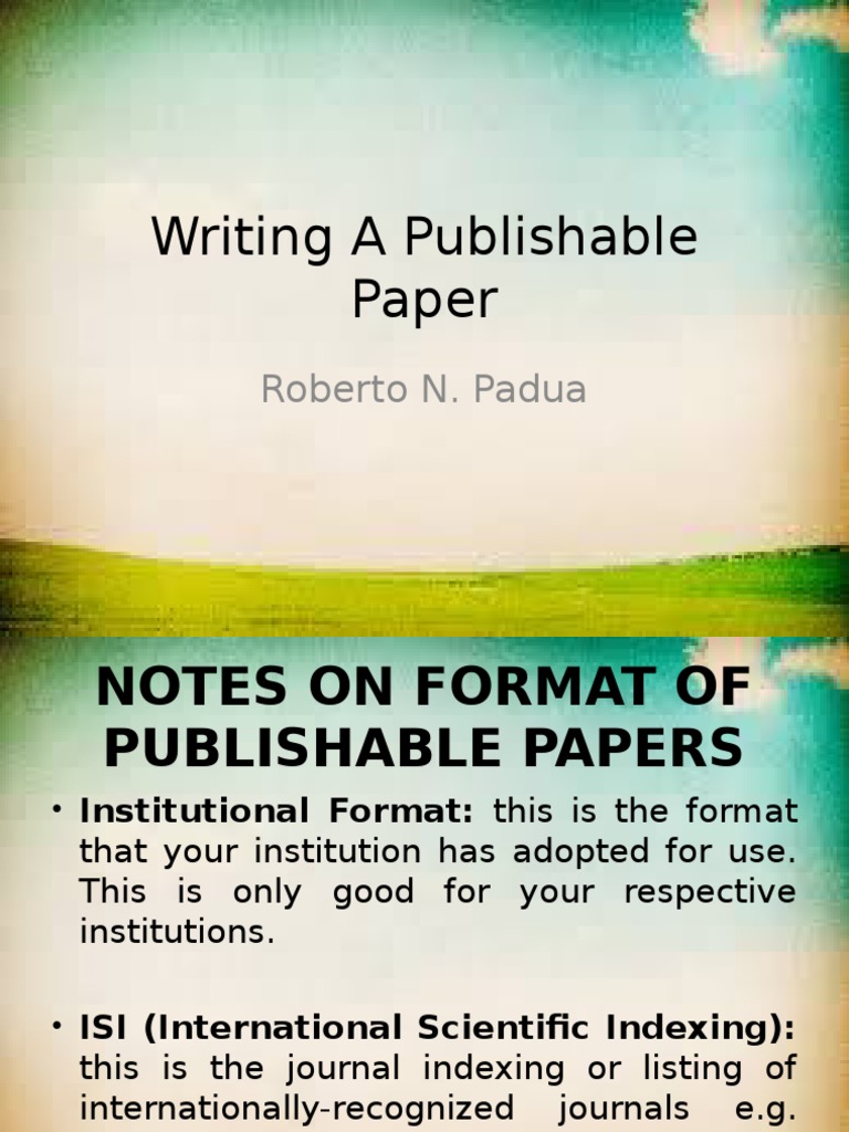 Guide to Writing Publishable Papers | PDF | Choice | Risk
