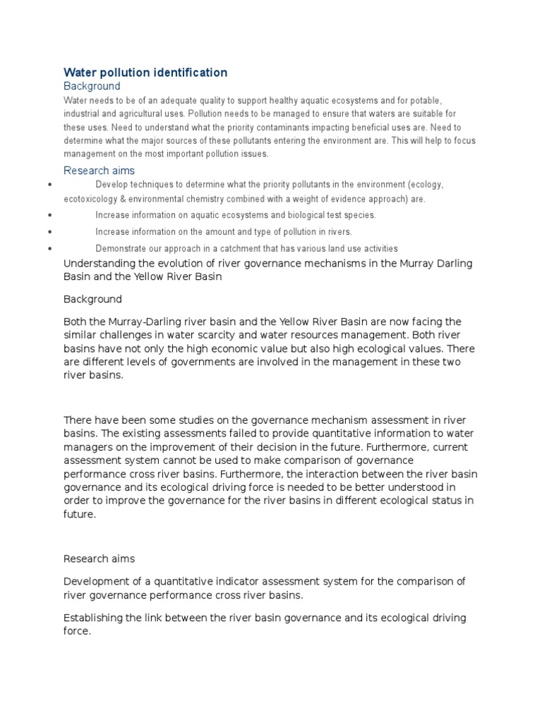 Water Pollution & River Governance | PDF | Water Resources | Ecology