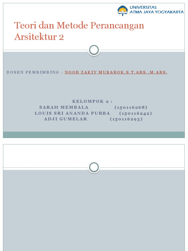Teori Dan Metode Perancangan Arsitektur 2 | PDF