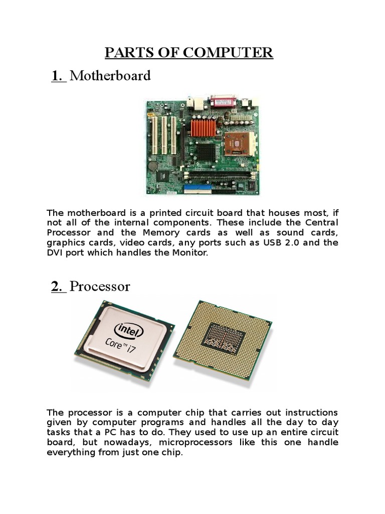 Parts of Computer 2 | PDF | Random Access Memory | Hard Disk Drive