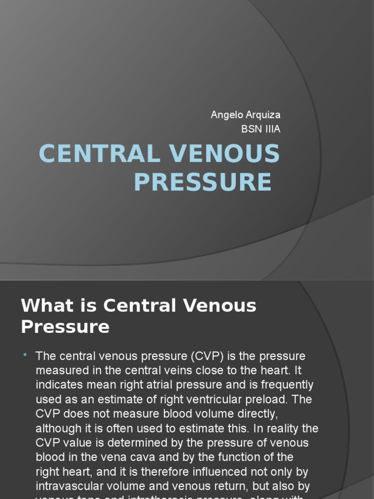 Central Venous Pressure | PDF | Vein | Blood Pressure