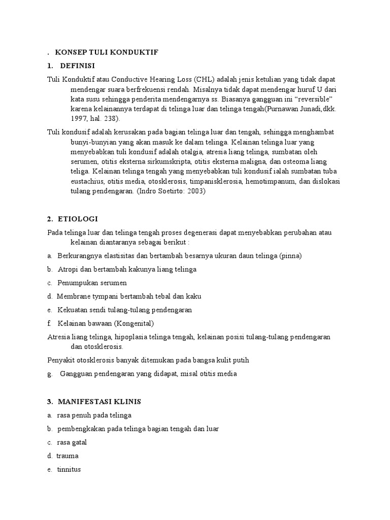 Konsep Tuli Konduktif | PDF