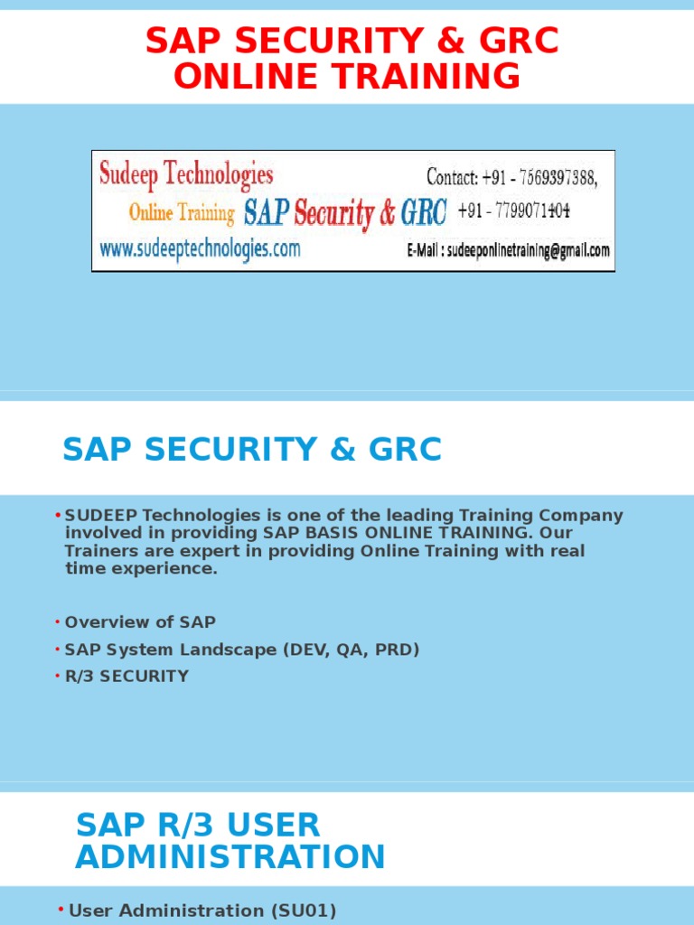 Online Sap Security Training - Sap Security Online Training India - SAP ...