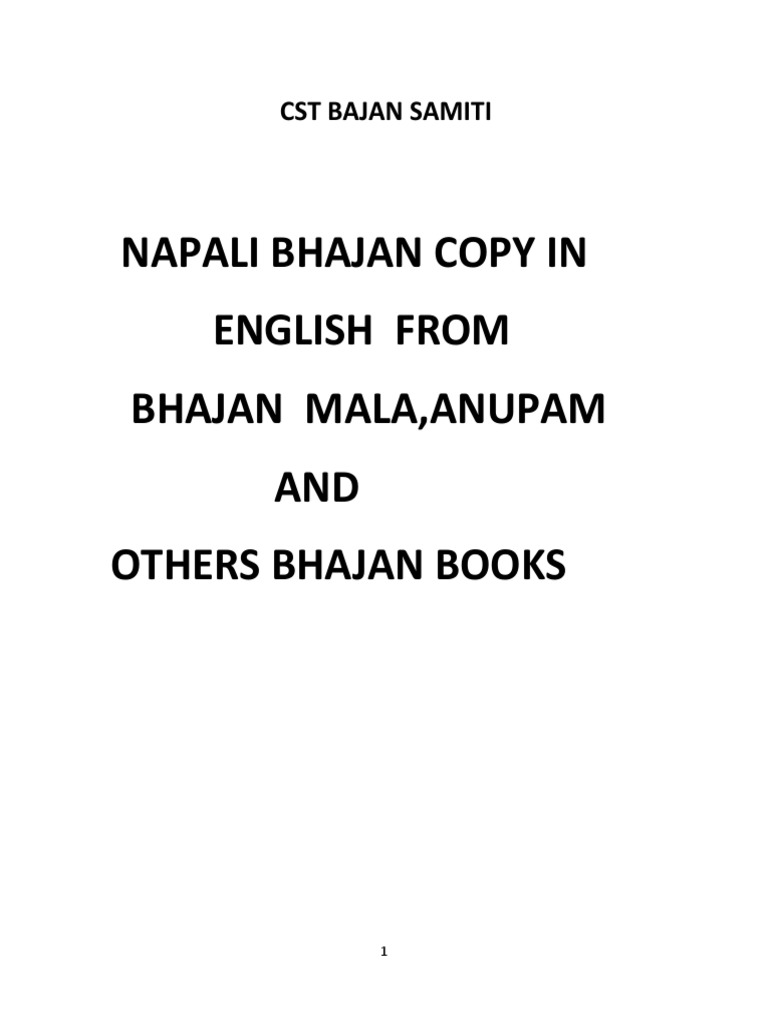 Napali Bhajan Copy in English From Bhajan Mala, Anupam AND Others ...