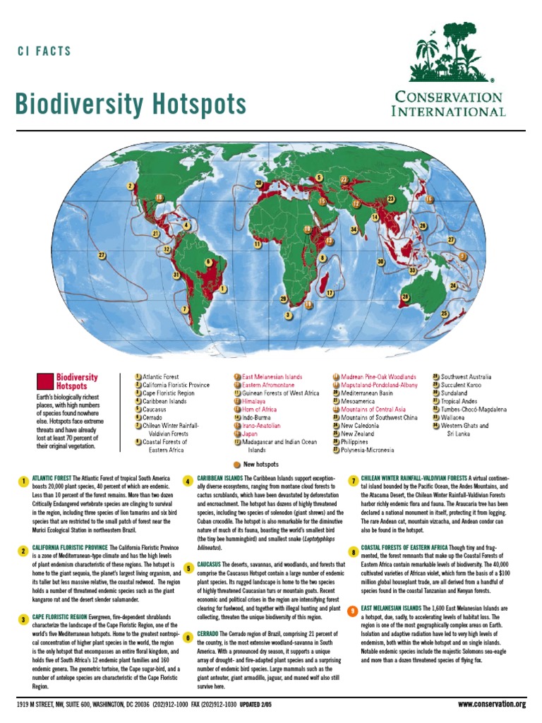 Biodiversite Hotspots | PDF | Andes | Biodiversity