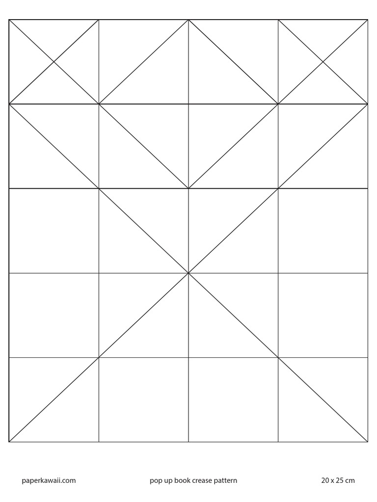 20 X 25 CM Pop Up Book Crease Pattern | PDF