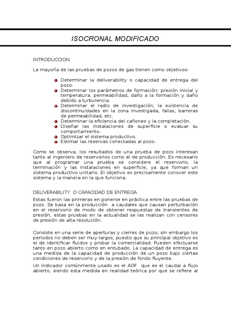 Prueba Isocronal Modificada en Pozos de Gas | PDF | Descarga ...