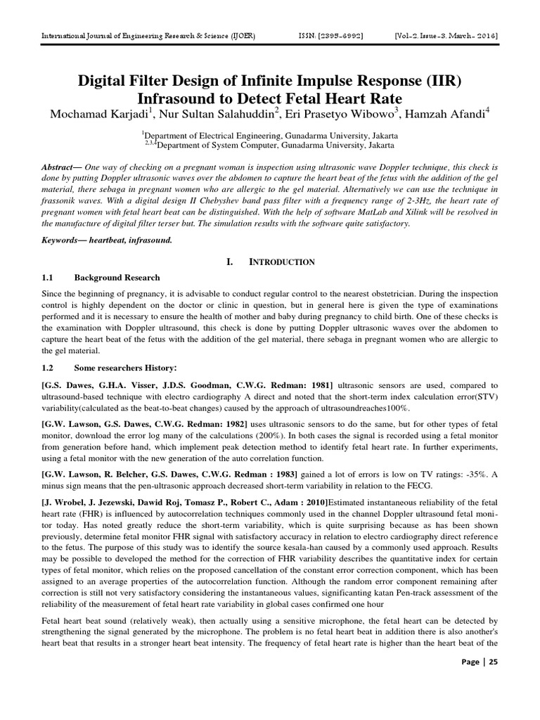 Engineering Journal Digital Filter Design of Infinite Impulse Response (IIR) Infrasound To ...