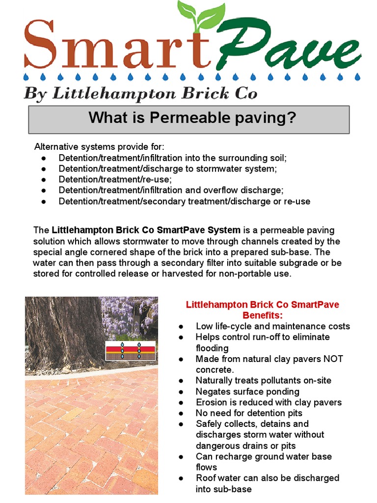 SMARTPAVE Permeable Paving System by Littlehampton Brick | PDF ...