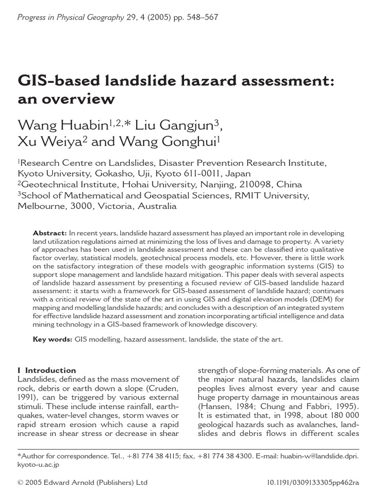 GIS-based Landslide Hazard Assessment - An Overview | PDF | Landslide | Geographic Information ...