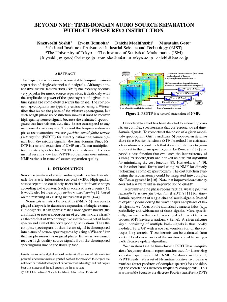 Beyond NMF: Time-Domain Audio Source Separation Without Phase ...