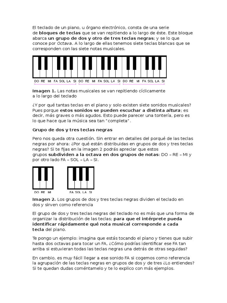 El Teclado de Un Piano | PDF | Clave | Piano